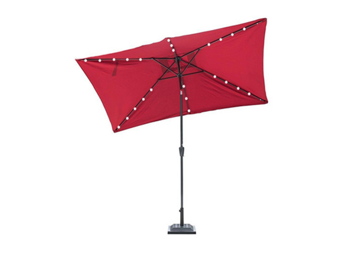 LED Light Beach Umbrella with Aluminum Shaft & Polyester Fabric